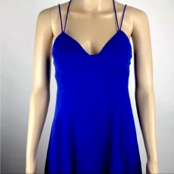Express | Dresses | Express Royal Blue Dress Back Cutout Fit And Flare ...